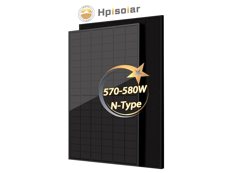 OEM/ODM Single Glass TOPCON Full Black 580W Solar Panel